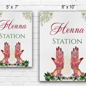 Henna Station Sign Henna Party Decor Printable Mendhi Sign Mehendhi ...