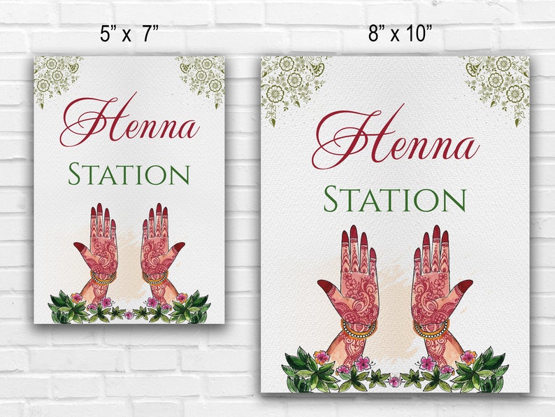 Henna Station Sign Henna Party Decor Printable Mendhi Sign - Etsy