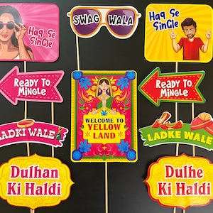 Haldi Prop Signs Desi Wedding Party Props Pithi Photo Props for Indian ...