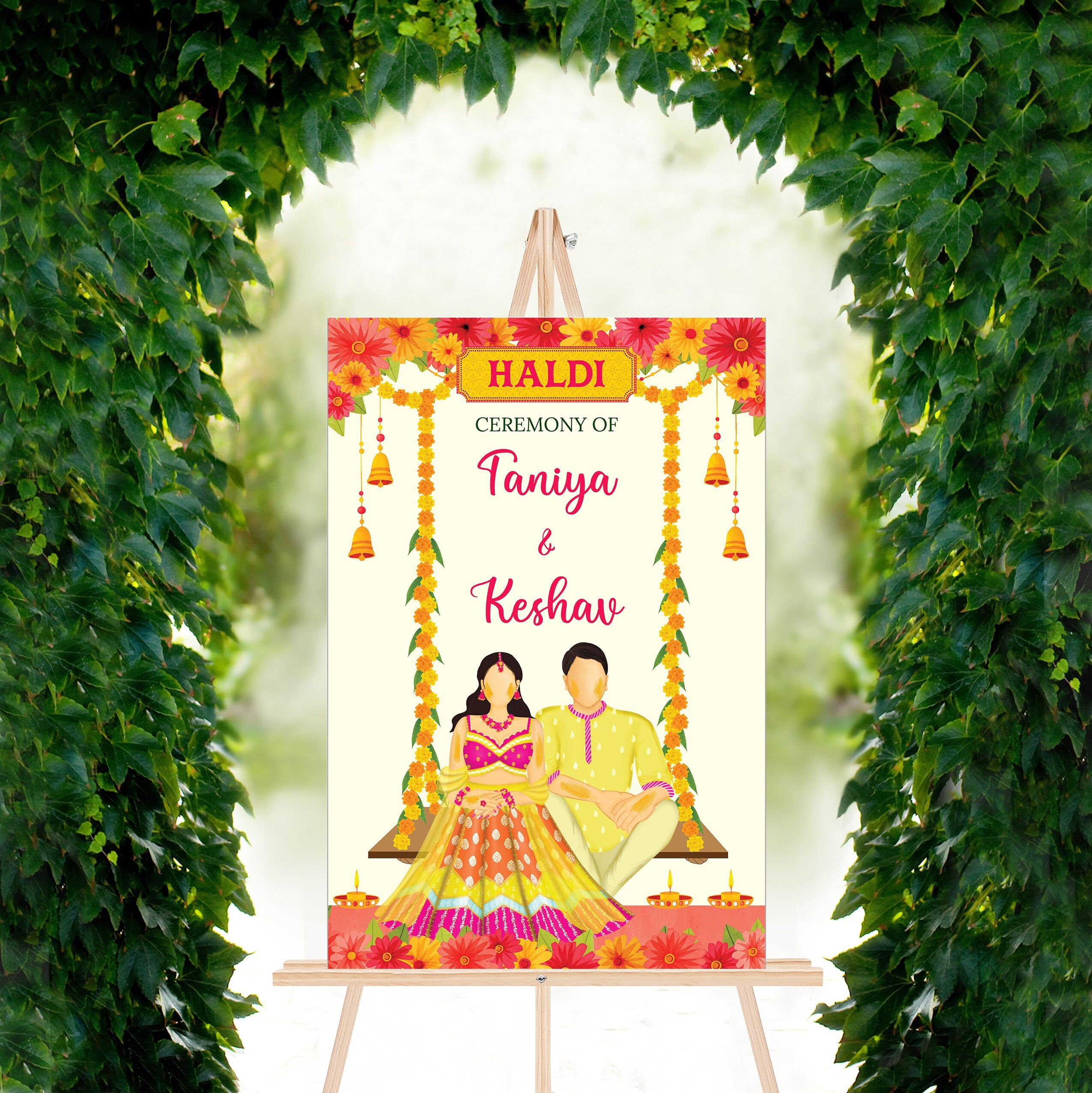 Haldi Welcome Sign Maiyan Sign Couple Pithi Decor Haldi Banner Haldi ...