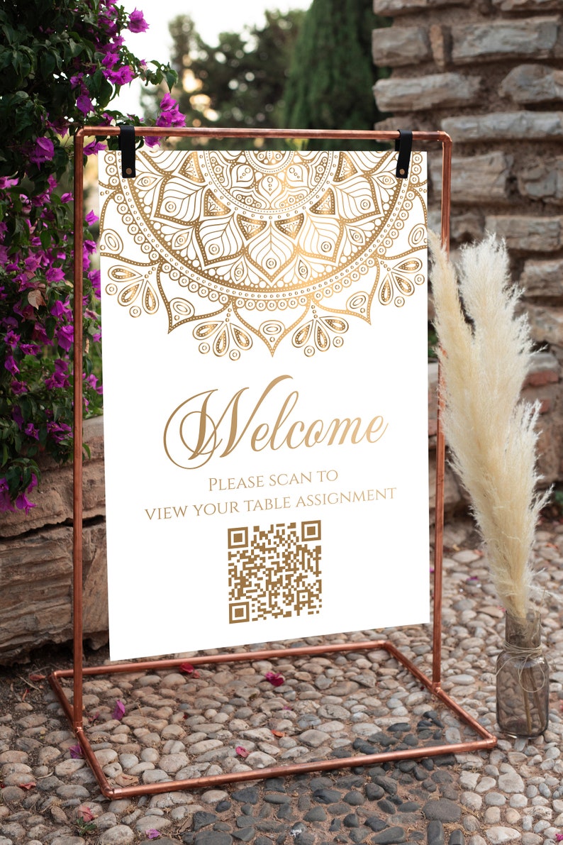 Seating Chart QR Code Indian Wedding Theme Digital Seating - Etsy