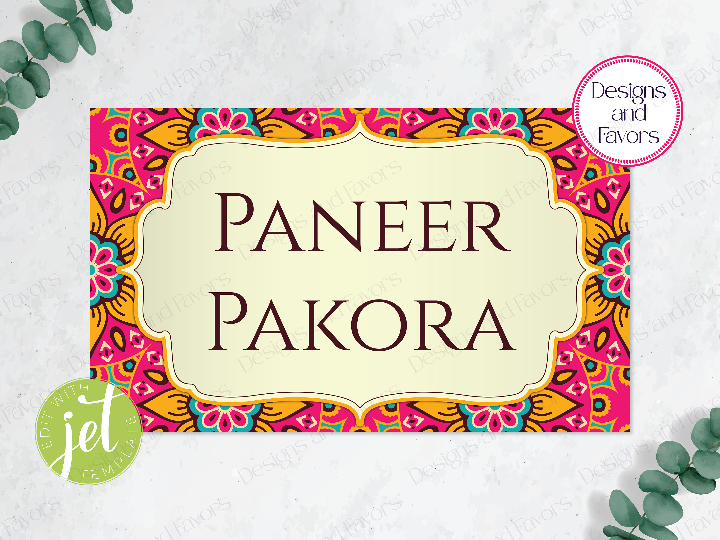 Wedding Food Label Desi Wedding Buffet Label Food Card Indian Wedding ...