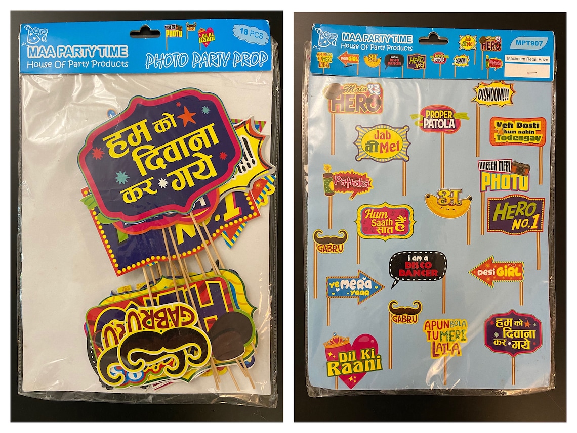 Bollywood Prop Signs Bollywood Party Decor Desi Photo Booth Props ...