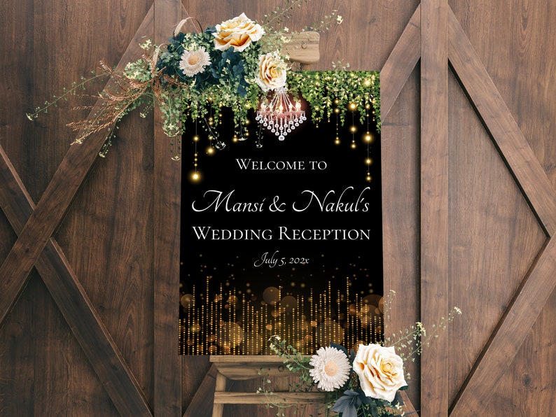 Welcome Sign Sangeet Night Wedding Reception Board Desi Welcome Sign ...