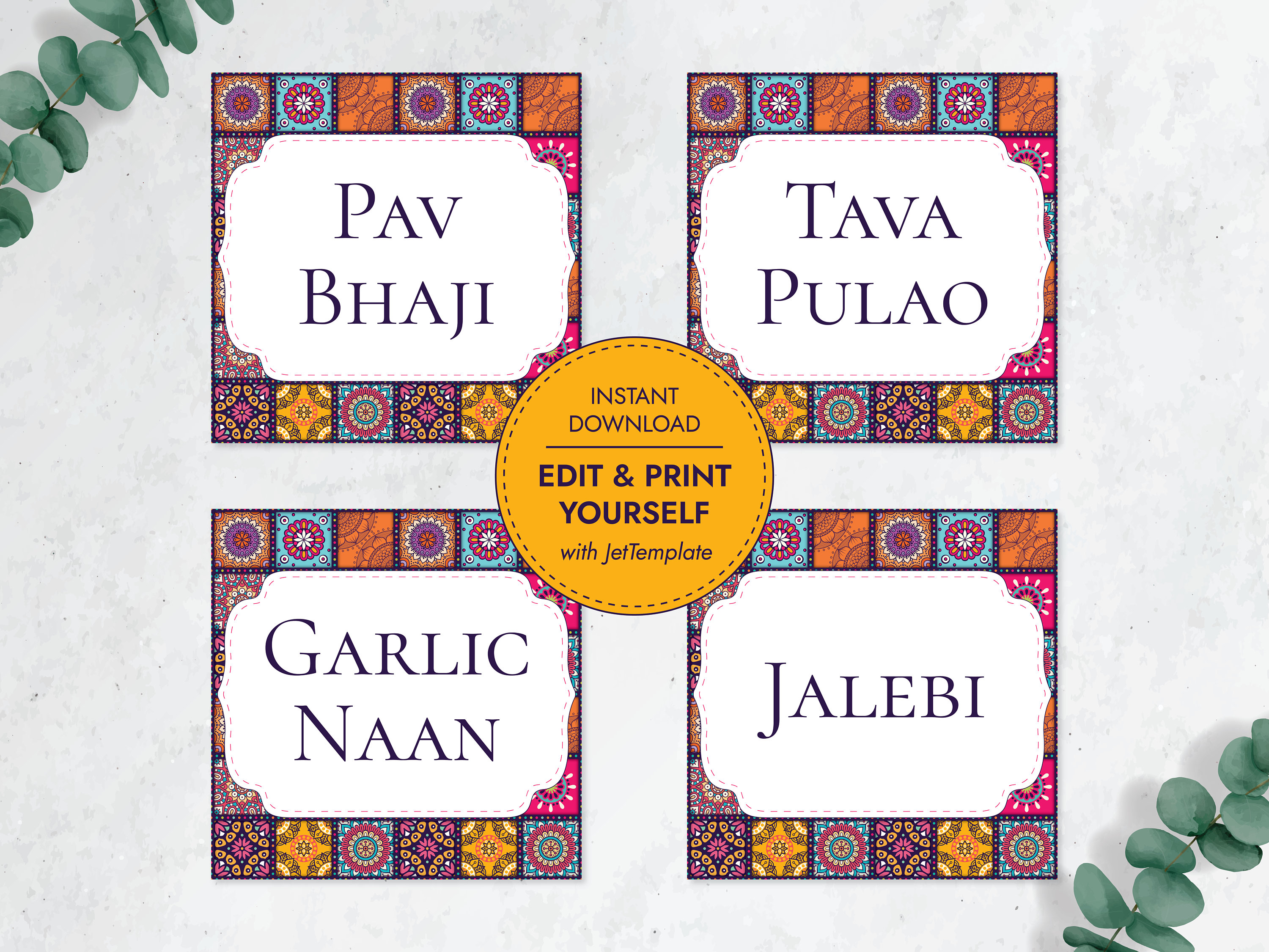 Desi Wedding Food Label Wedding Buffet Label Food Card Indian - Etsy