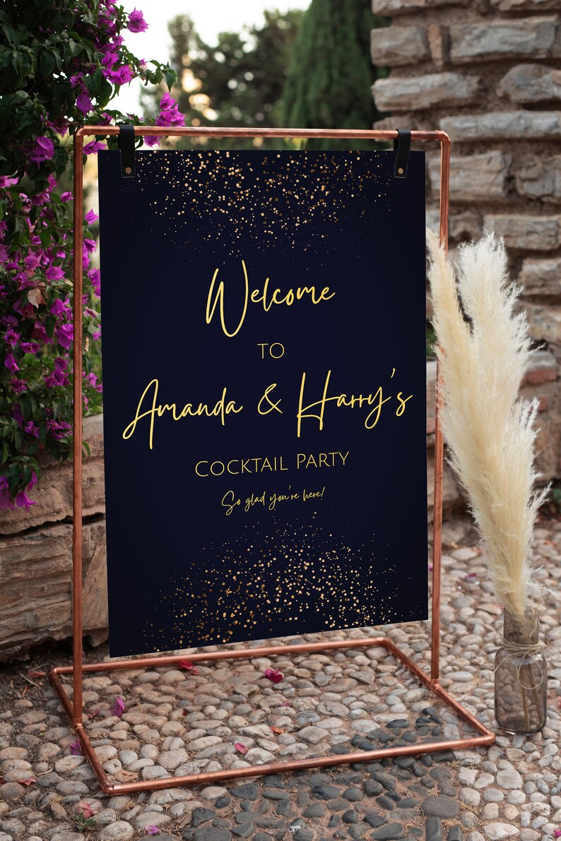 Cocktail Party Welcome Sign Cocktail Party Welcome to Cocktail Hour ...