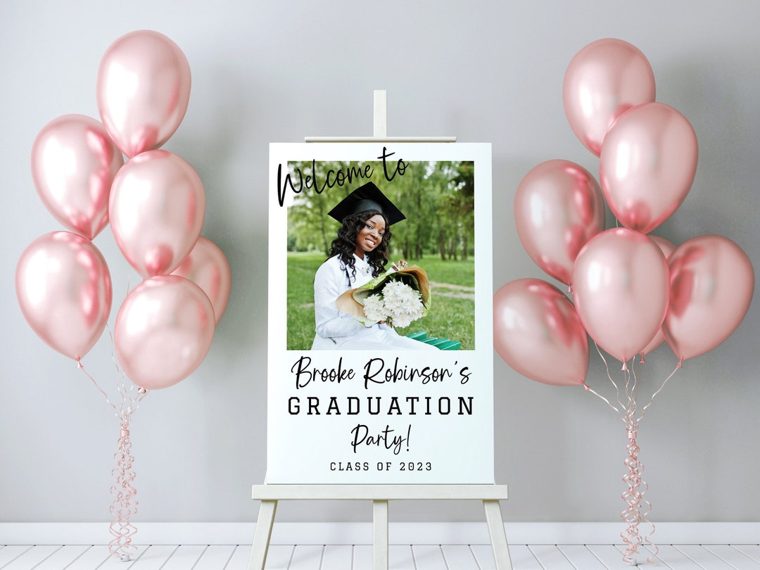 Graduation Welcome Sign Grad Party Sign With Photo Sign for Graduation ...