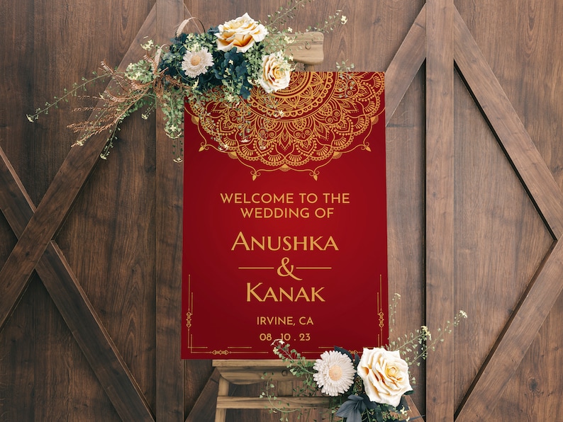 Welcome Sign Indian Wedding Welcome Sign Sangeet Desi Wedding Decor ...