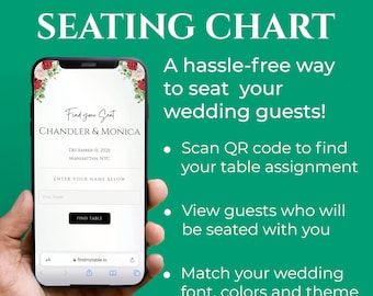 Seating Chart Digital Canva Scan QR Code to Find Your Seat Digital ...