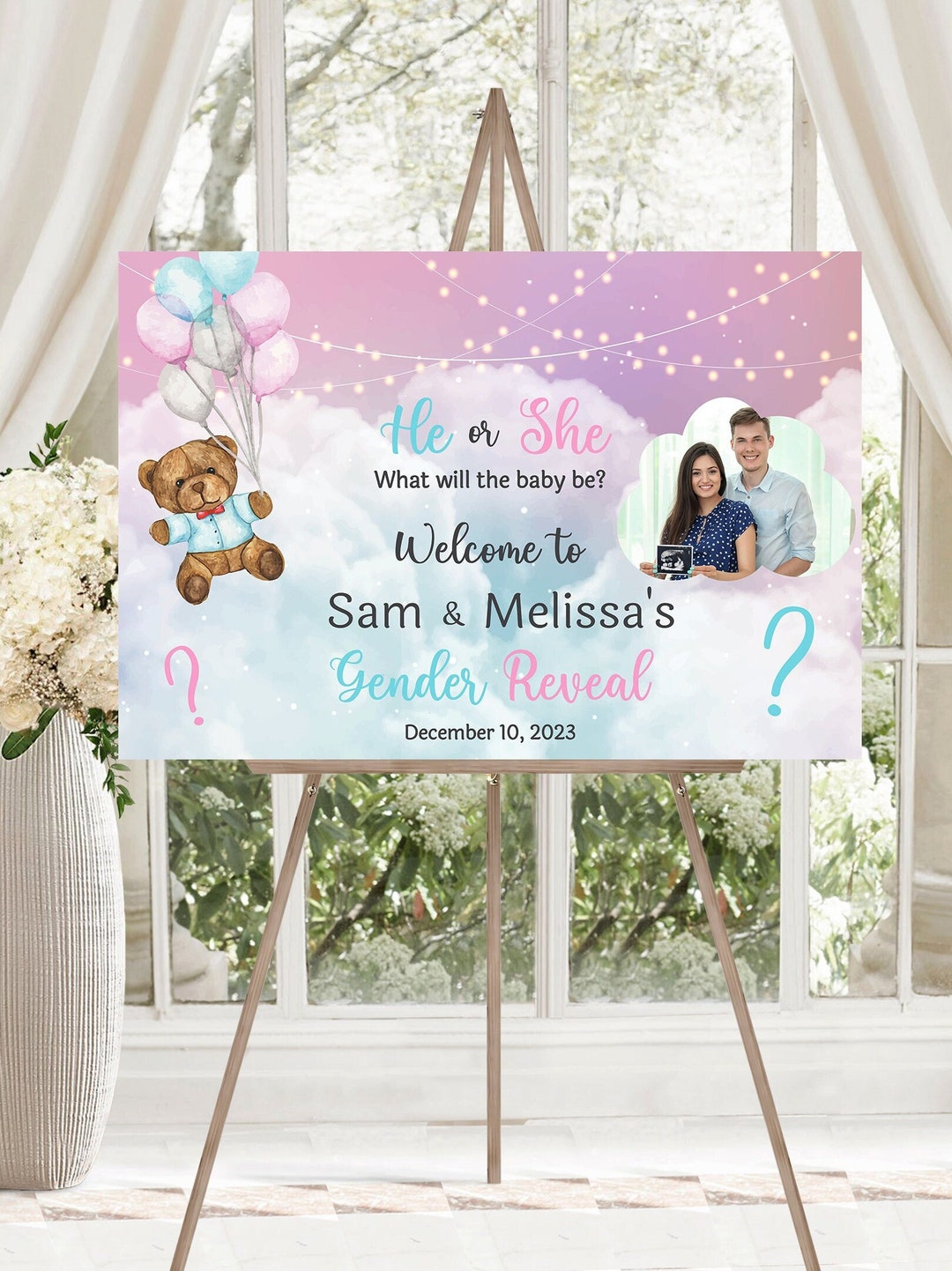 Welcome Sign Gender Reveal Photo Baby Shower Welcome Sign for Gender ...