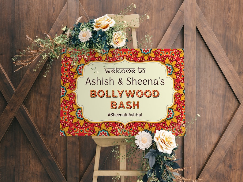 Bollywood Party Welcome Sign Indian Wedding Party Welcome - Etsy