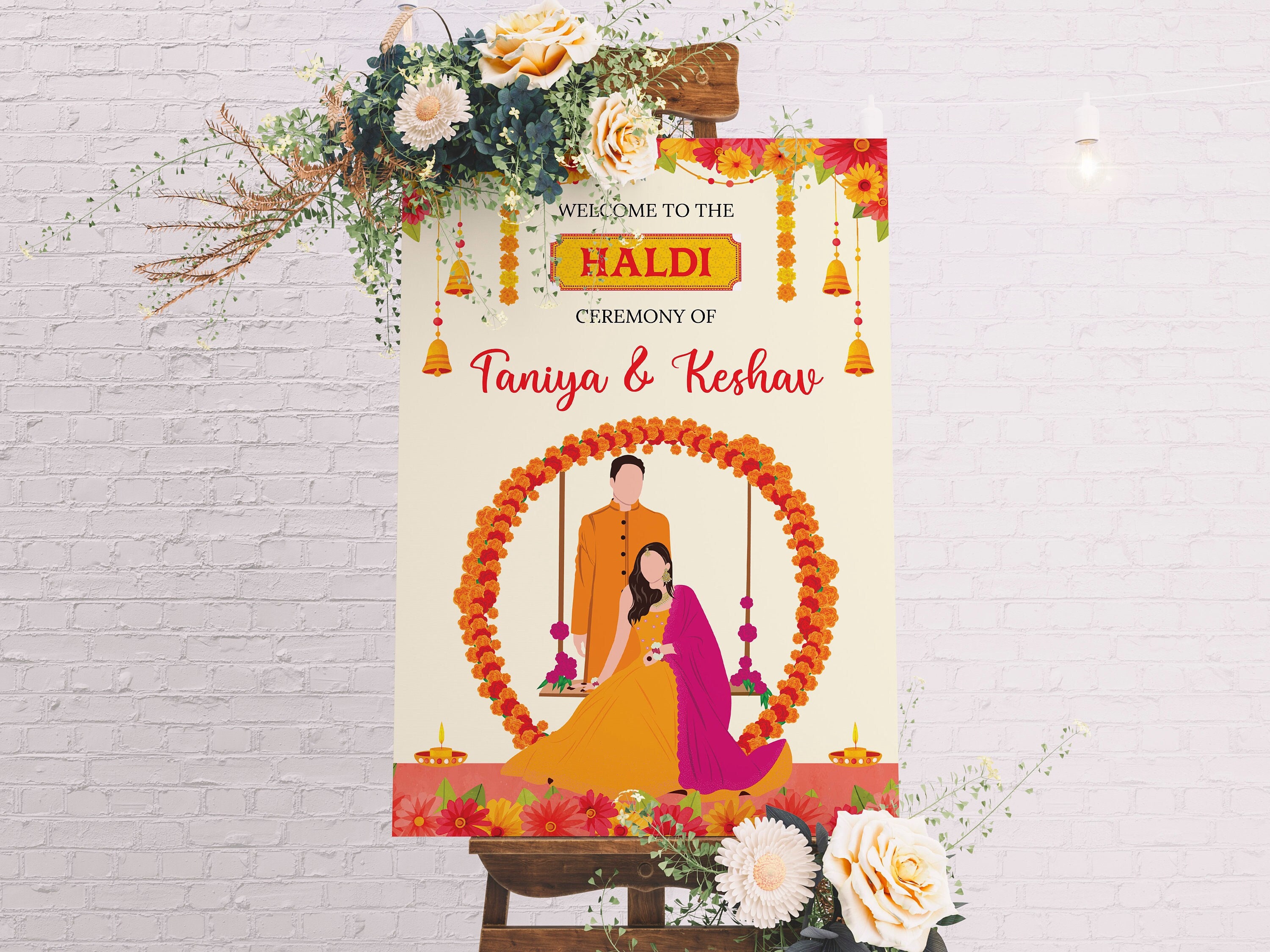 Haldi Sign Maiyan Welcome Sign Pithi Couple Decor Haldi Banner Haldi ...