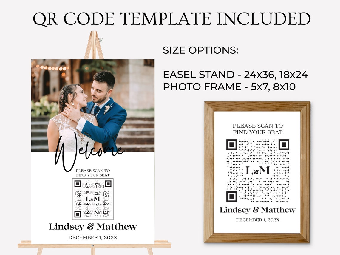 Seating Chart Digital Canva Scan QR Code to Find Your Seat Digital ...