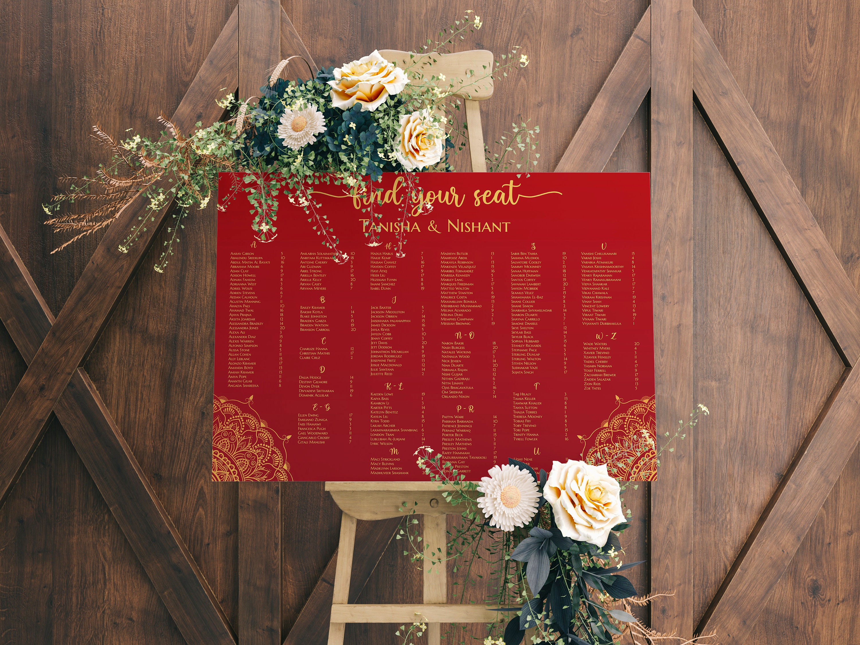 Seating Chart Template Indian Seating Chart Wedding Indian Wedding ...