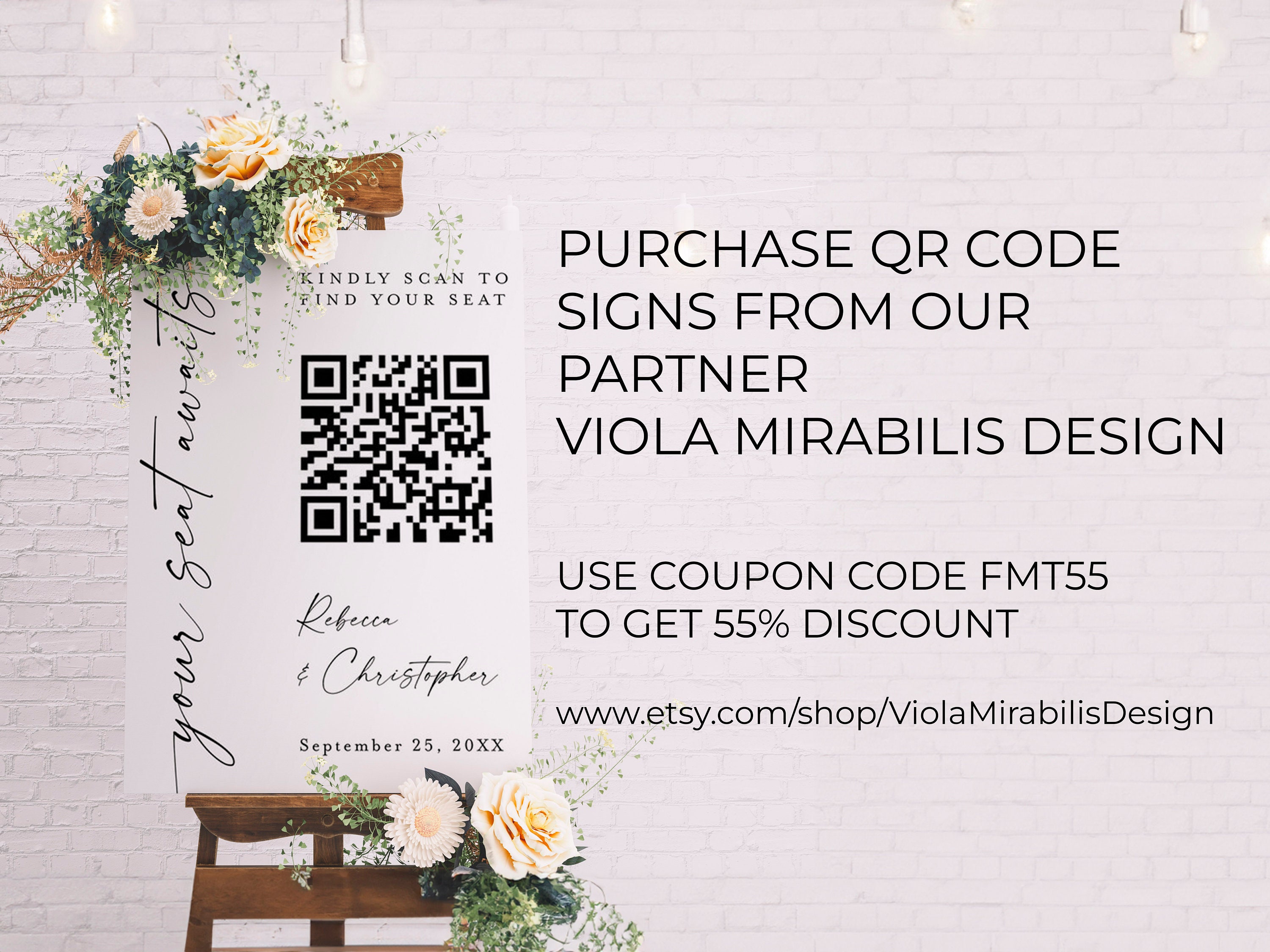 QR Code Wedding Seating Chart Scan QR Code to Find Your Seat Digital ...