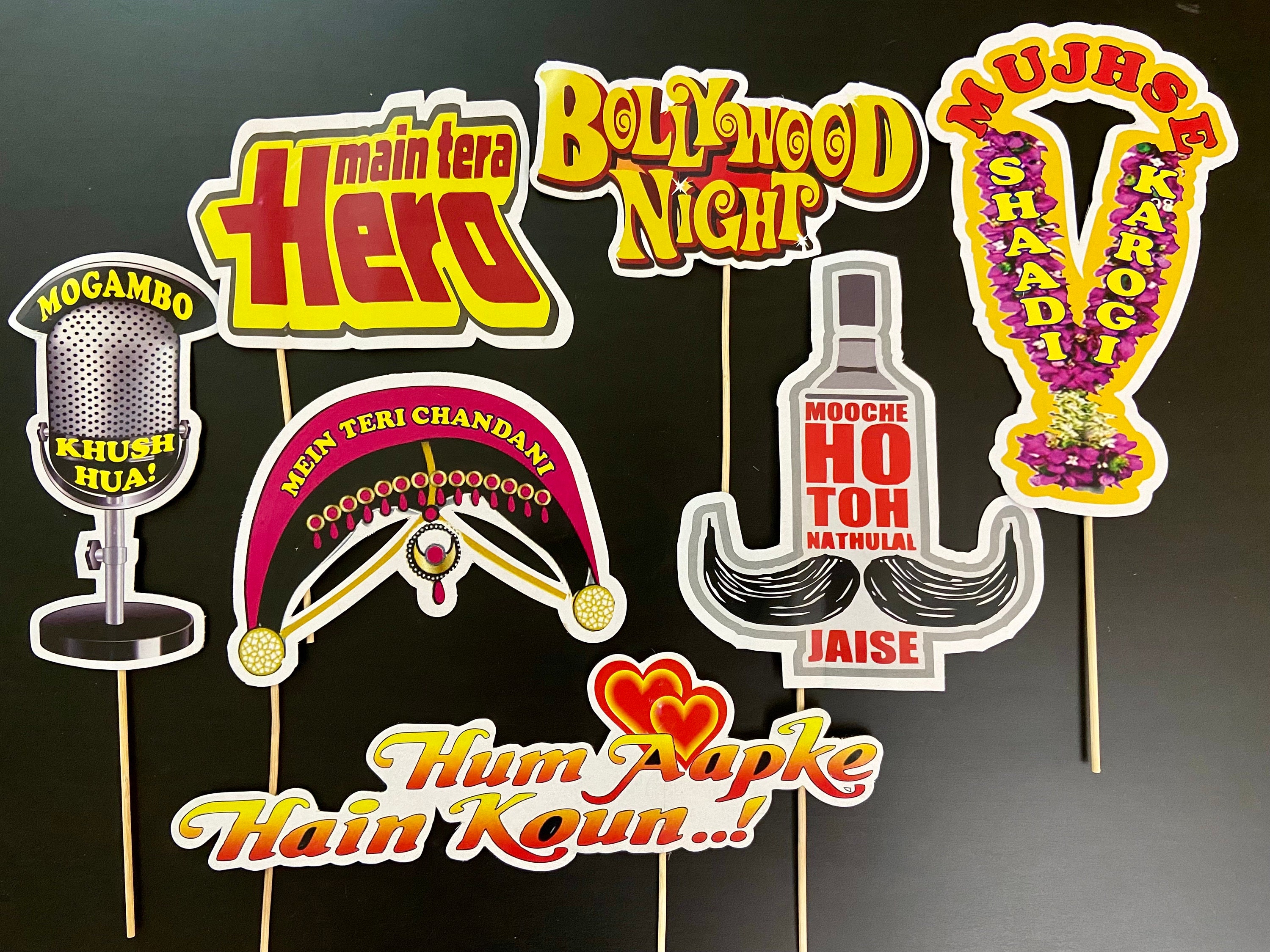 Bollywood Movie Props Bollywood Party Desi Photobooth Props Bollywood ...