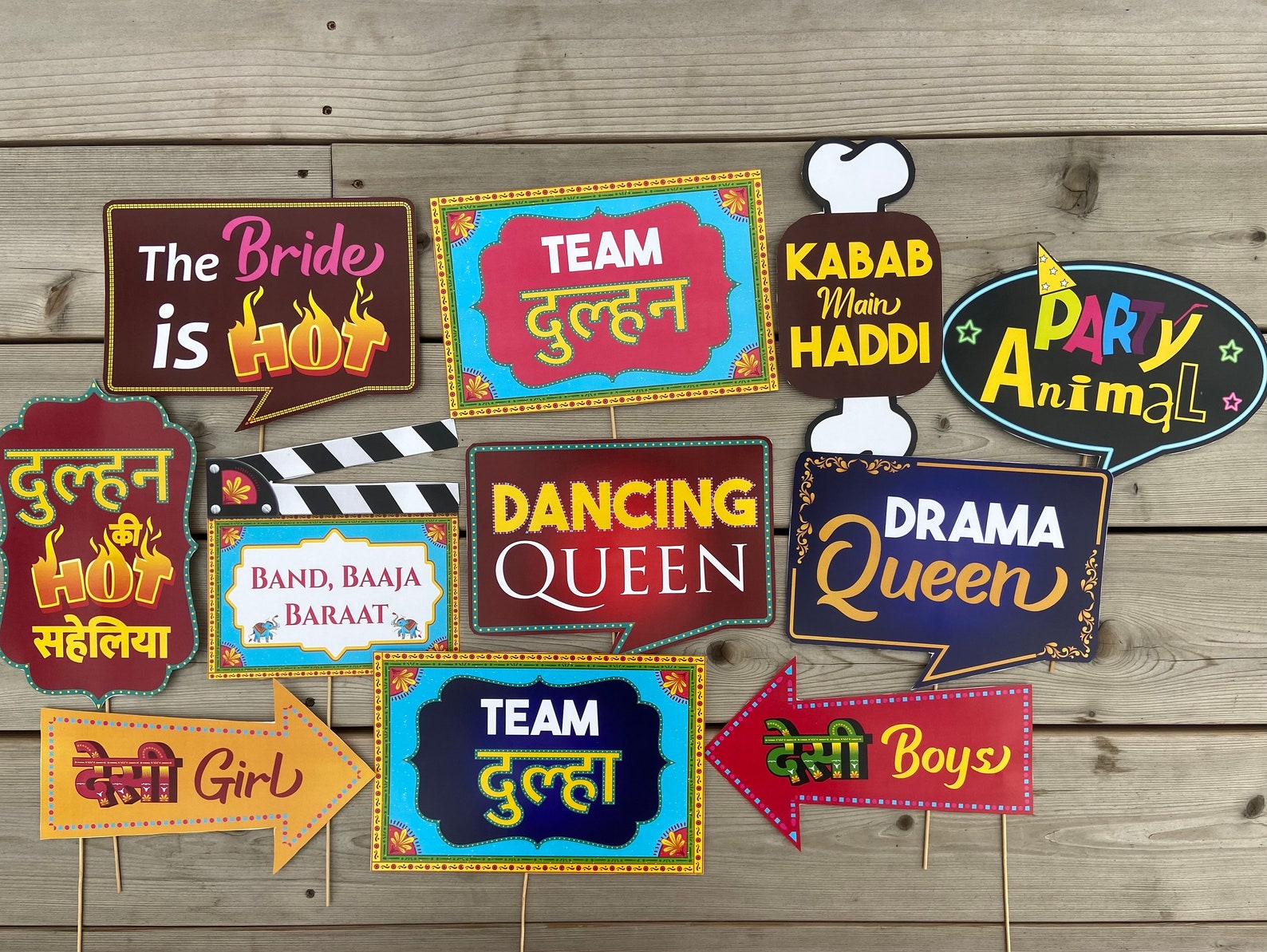 Indian Photo Props Desi Wedding Props Party Signs for Indian Wedding ...