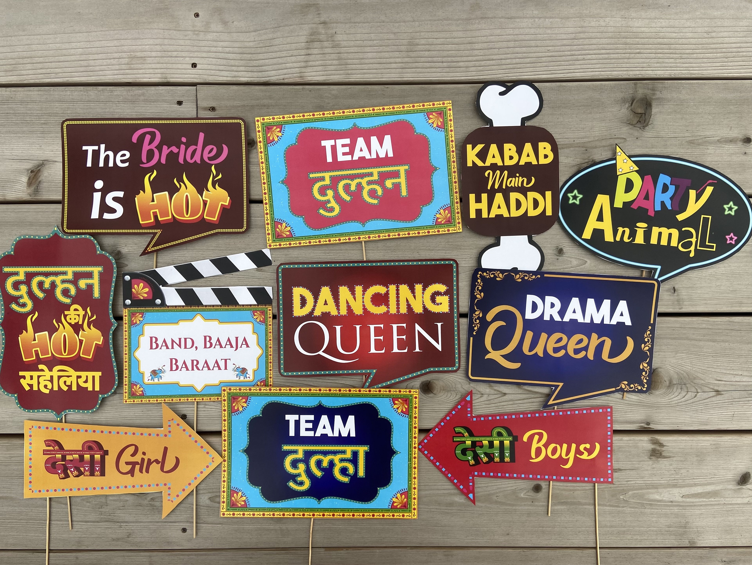 Indian Photo Props Desi Wedding Props Party Signs for Indian Wedding ...