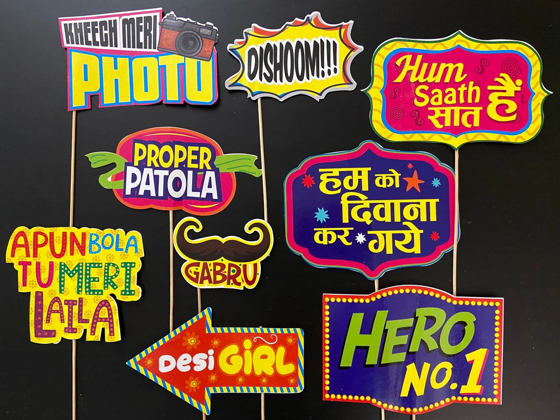 Bollywood Prop Signs Bollywood Party Decor Desi Photo Booth Props ...