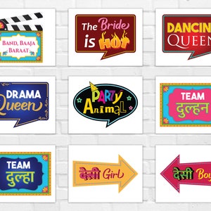 Indian Photo Props Desi Wedding Props Party Signs for Indian Wedding ...