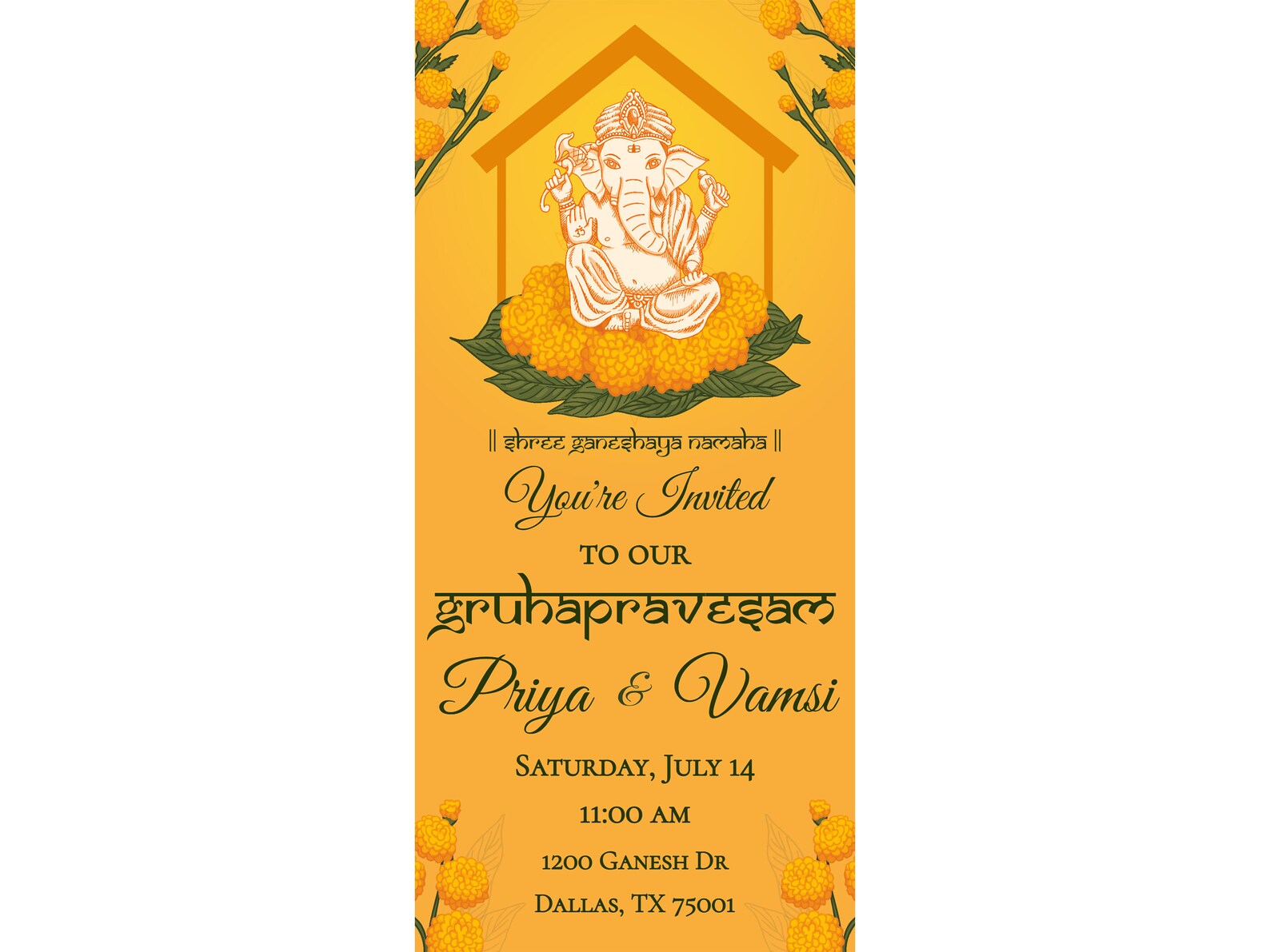 Gruhapravesam Invite Indian Housewarming Ceremony Invitation Griha ...