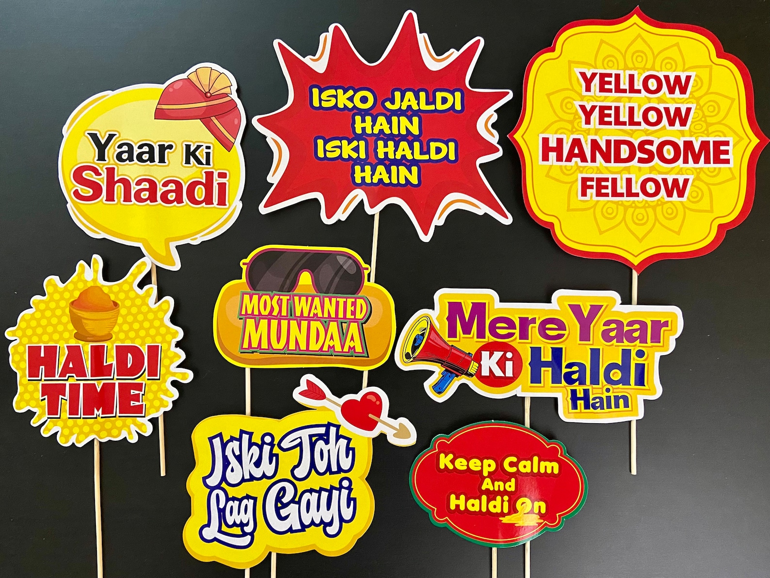 Haldi Prop Signs Desi Wedding Party Props Pithi Photo Props for Indian ...