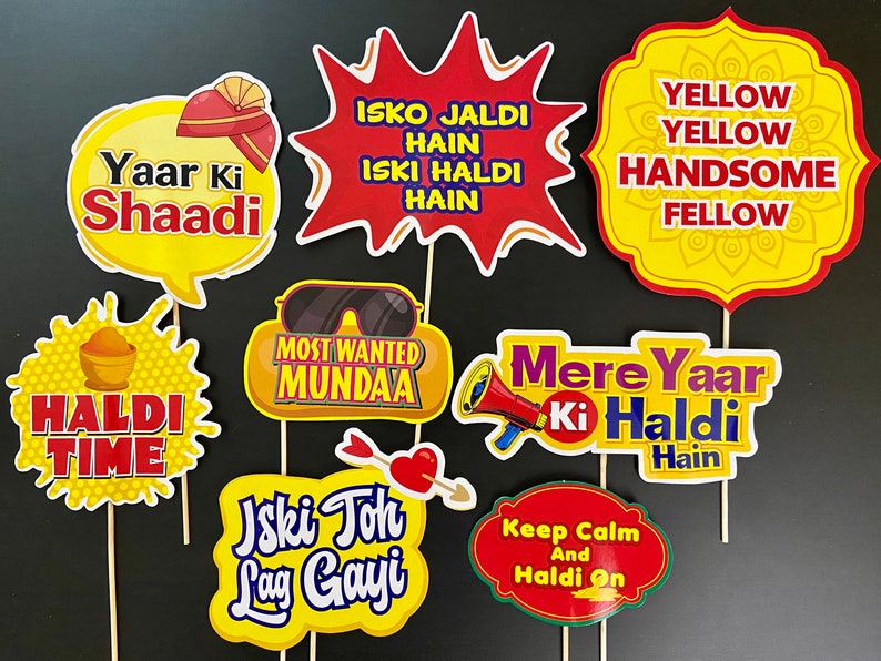 Haldi Prop Signs Desi Wedding Party Props Pithi Photo Props for Indian ...