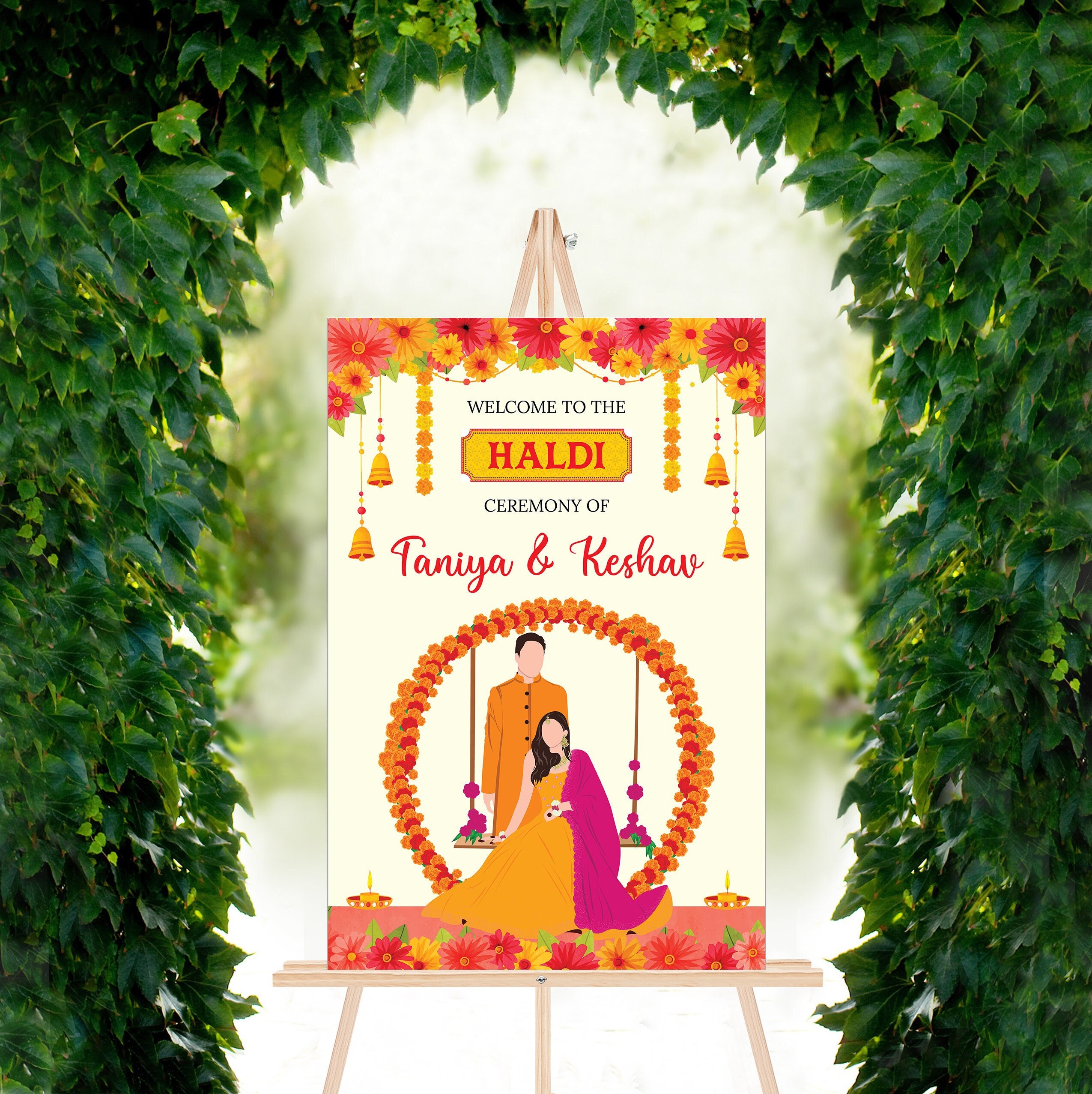 Haldi Sign Maiyan Welcome Sign Pithi Couple Decor Haldi Banner Haldi ...