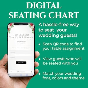QR Code Wedding Seating Chart Scan QR Code to Find Your Seat Digital ...