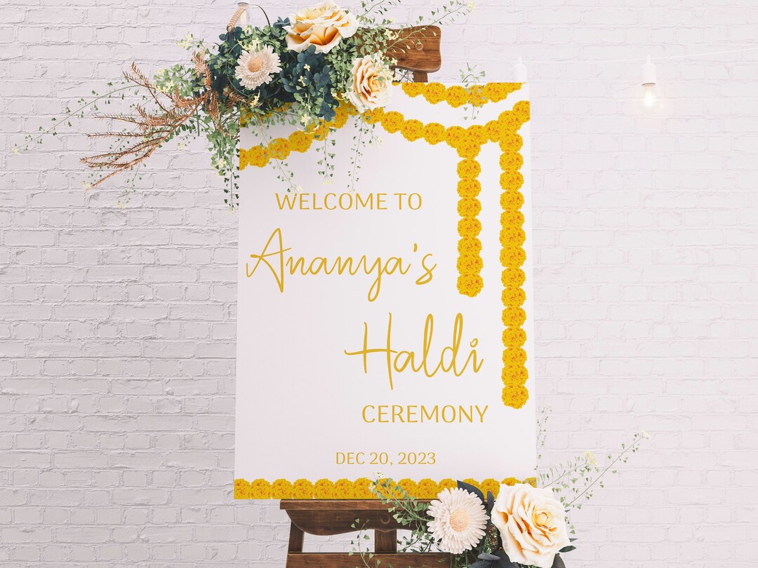 Haldi Welcome Sign Maiyan Sign Pithi Decor Haldi Banner Haldi - Etsy