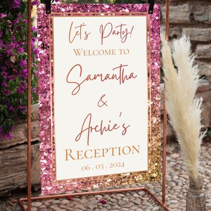 Welcome Sign Wedding Reception Cocktail Party Welcome Poster Wedding ...