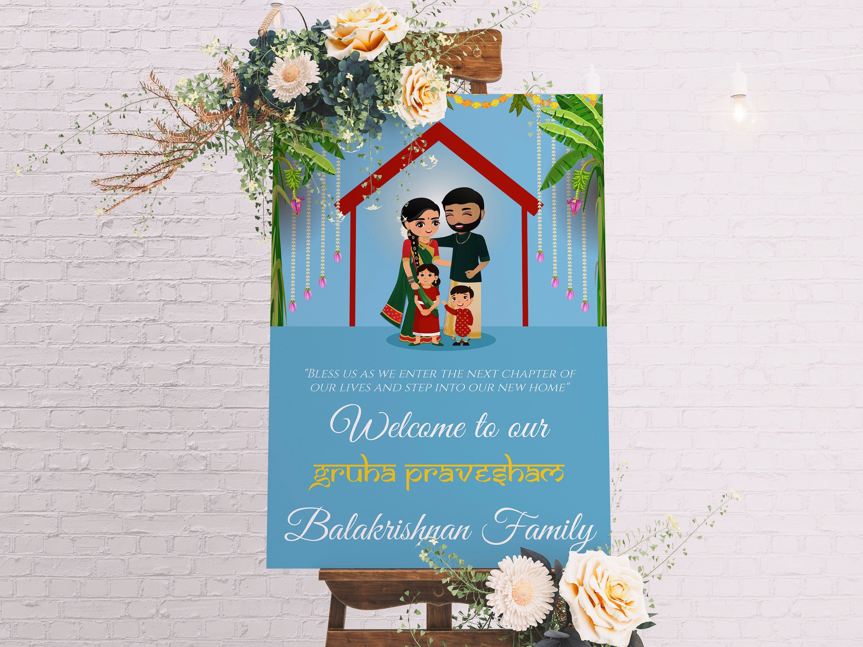 Gruhapravesham Sign Housewarming Welcome Board Indian Gruhapravesam ...