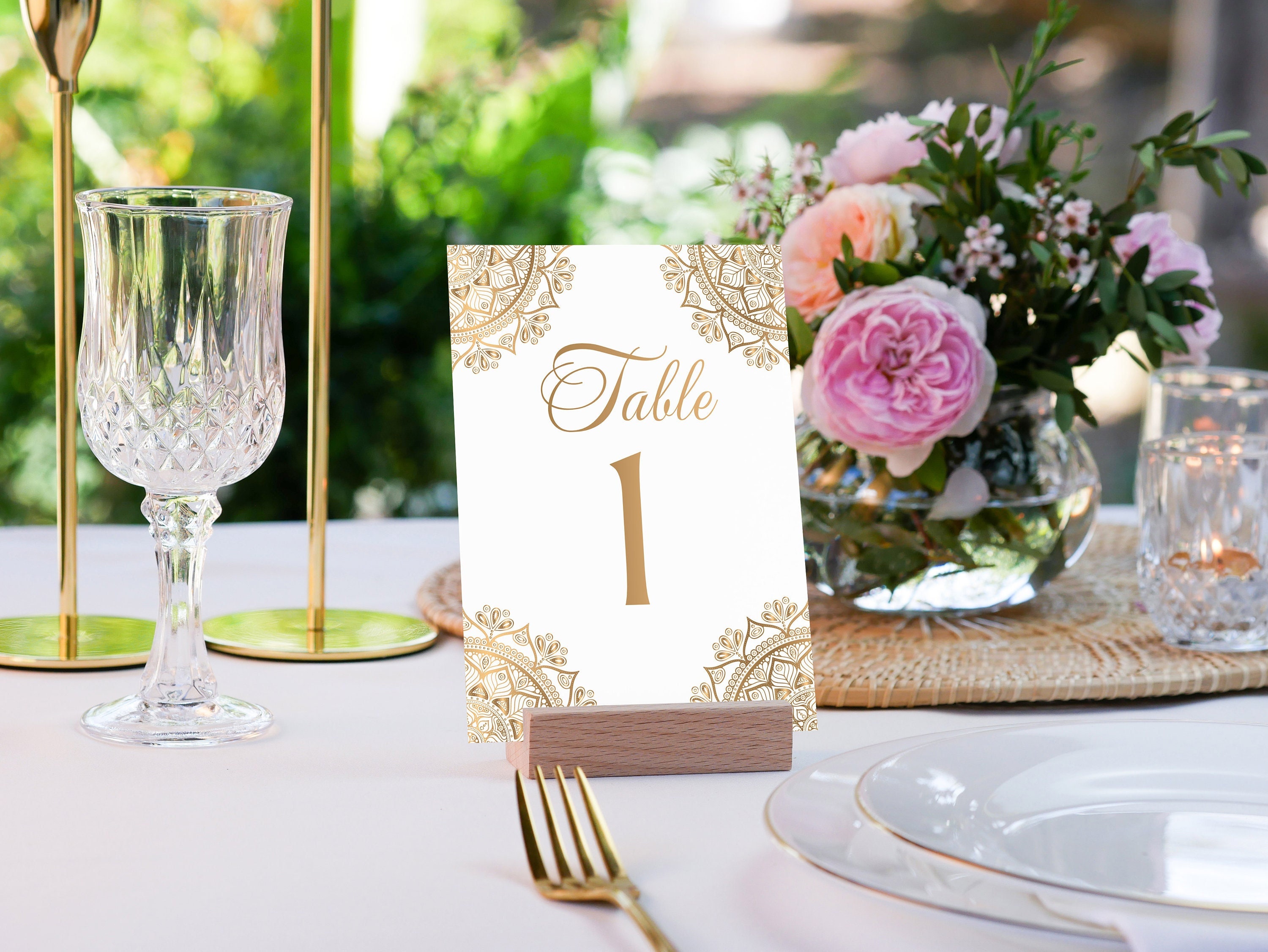 Table Number Gold Printable Table Number Template Indian Wedding ...
