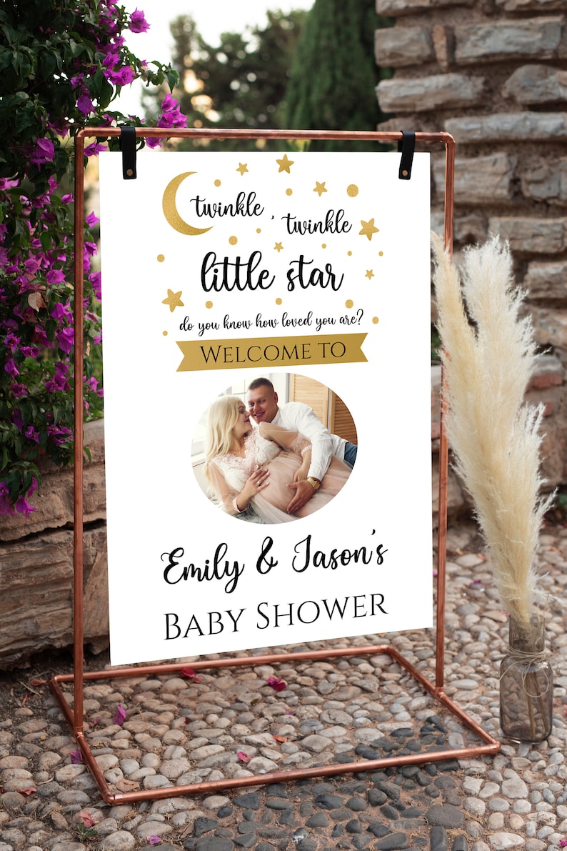 Baby Shower Welcome Sign Twinkle Twinkle Little Star Theme Baby Shower ...