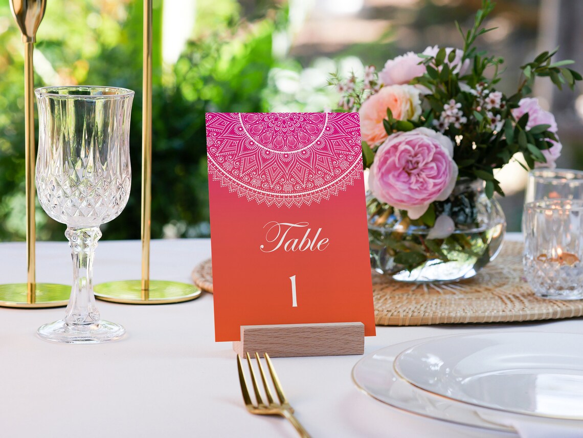 Table Number Sign Template Beautiful Mandala Design Table - Etsy