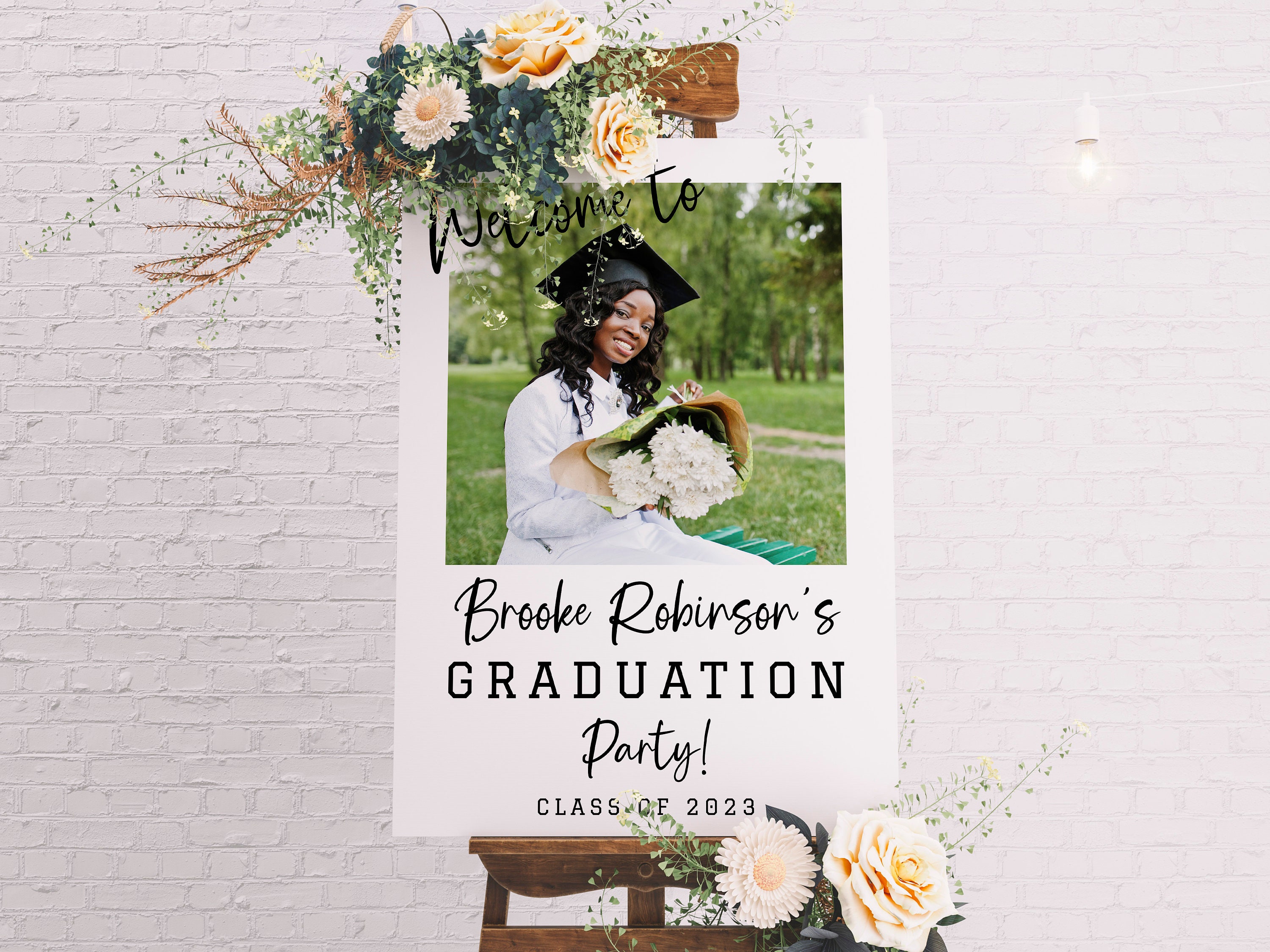 Graduation Welcome Sign Grad Party Sign With Photo Sign for Graduation ...