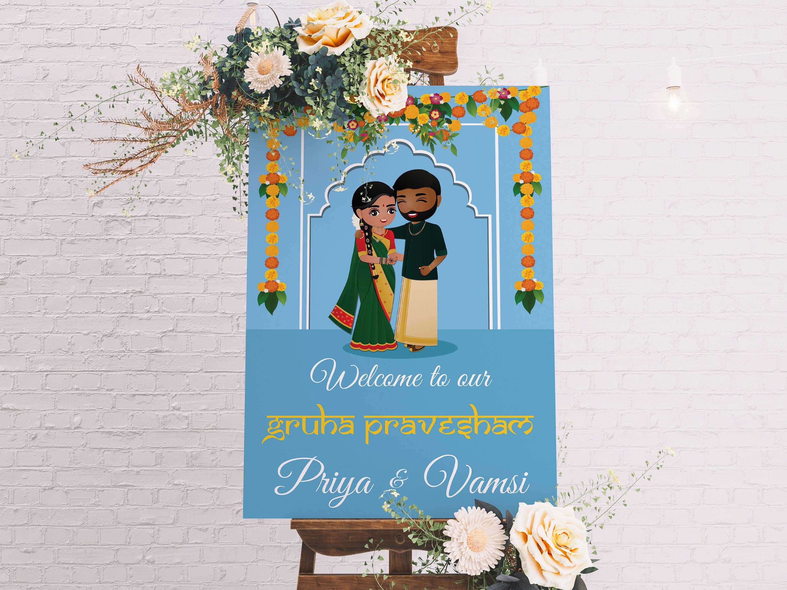 Gruhapravesham Welcome Sign Housewarming Welcome Board Sign for Indian ...