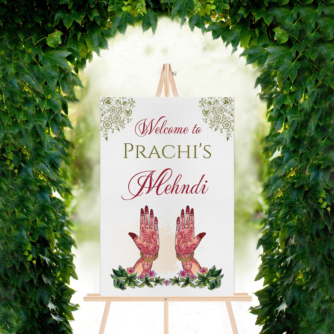 Mehndi Sign Mendhi Wedding Sign Indian Welcome to Mehndi Sign Henna ...