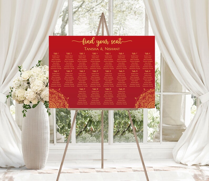 Seating Chart Template Indian Seating Chart Wedding Indian Wedding ...