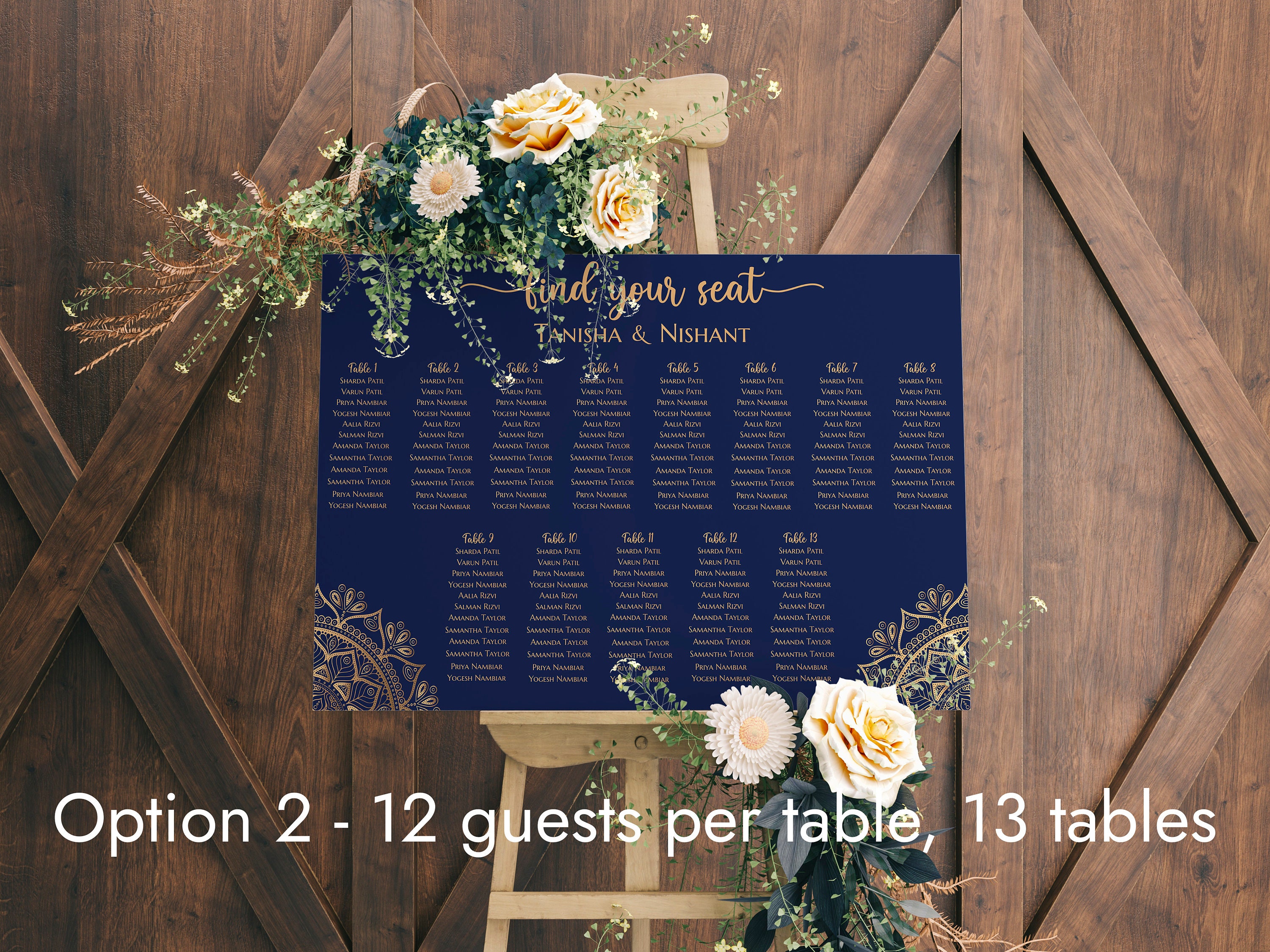 Seating Chart Template Indian Wedding Seating Chart Wedding Decor ...