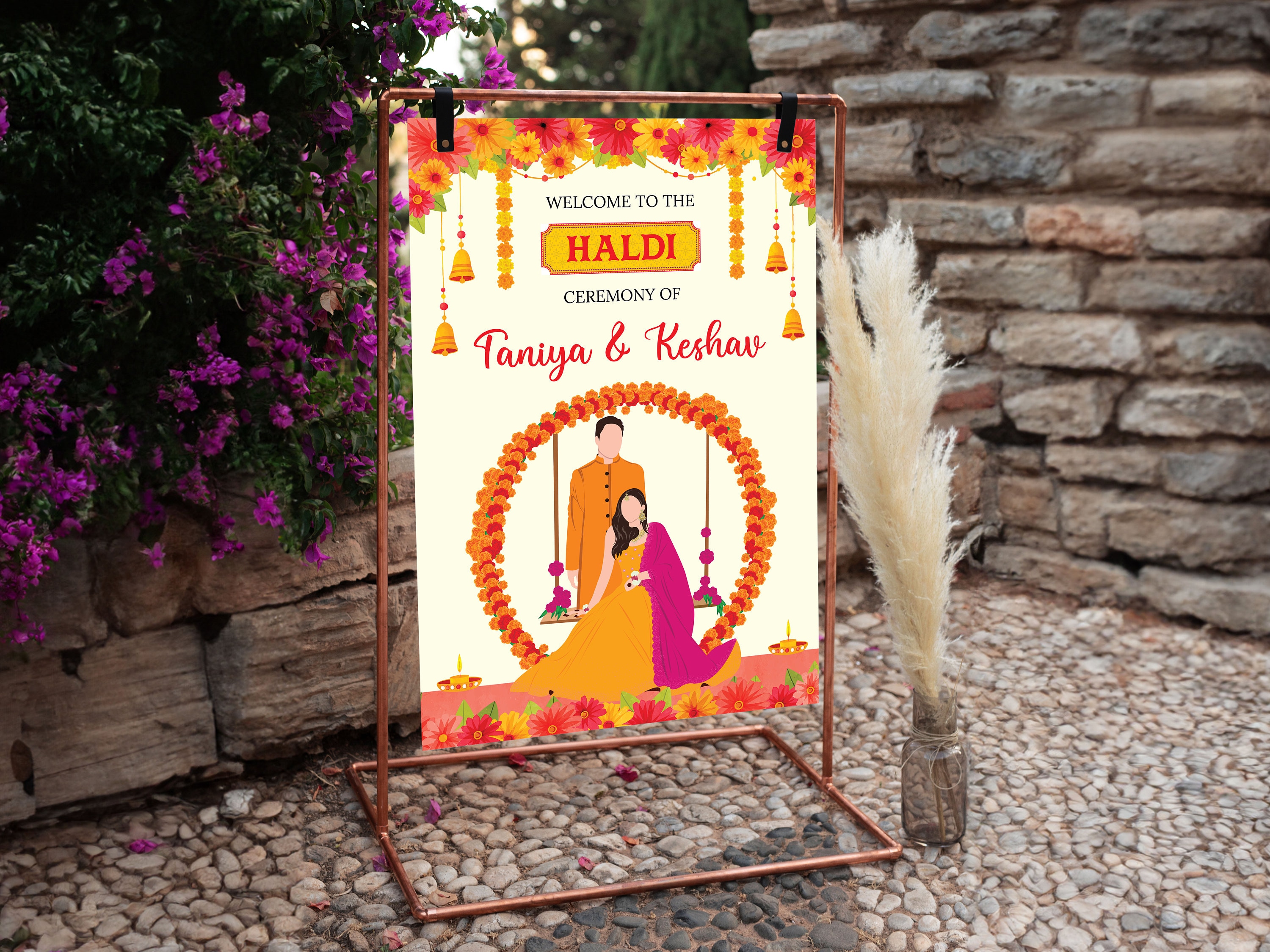 Haldi Sign Maiyan Welcome Sign Pithi Couple Decor Haldi Banner Haldi ...