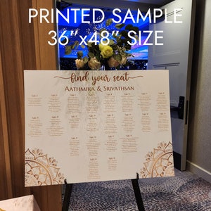 Seating Chart Template for Indian Wedding Seating Chart Wedding Decor ...