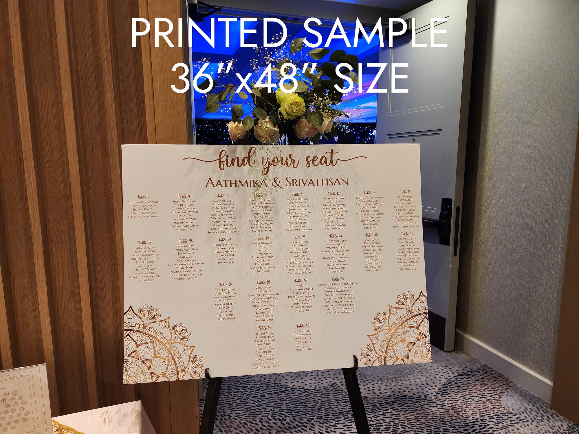 Seating Chart Template for Indian Wedding Seating Chart Wedding Decor ...