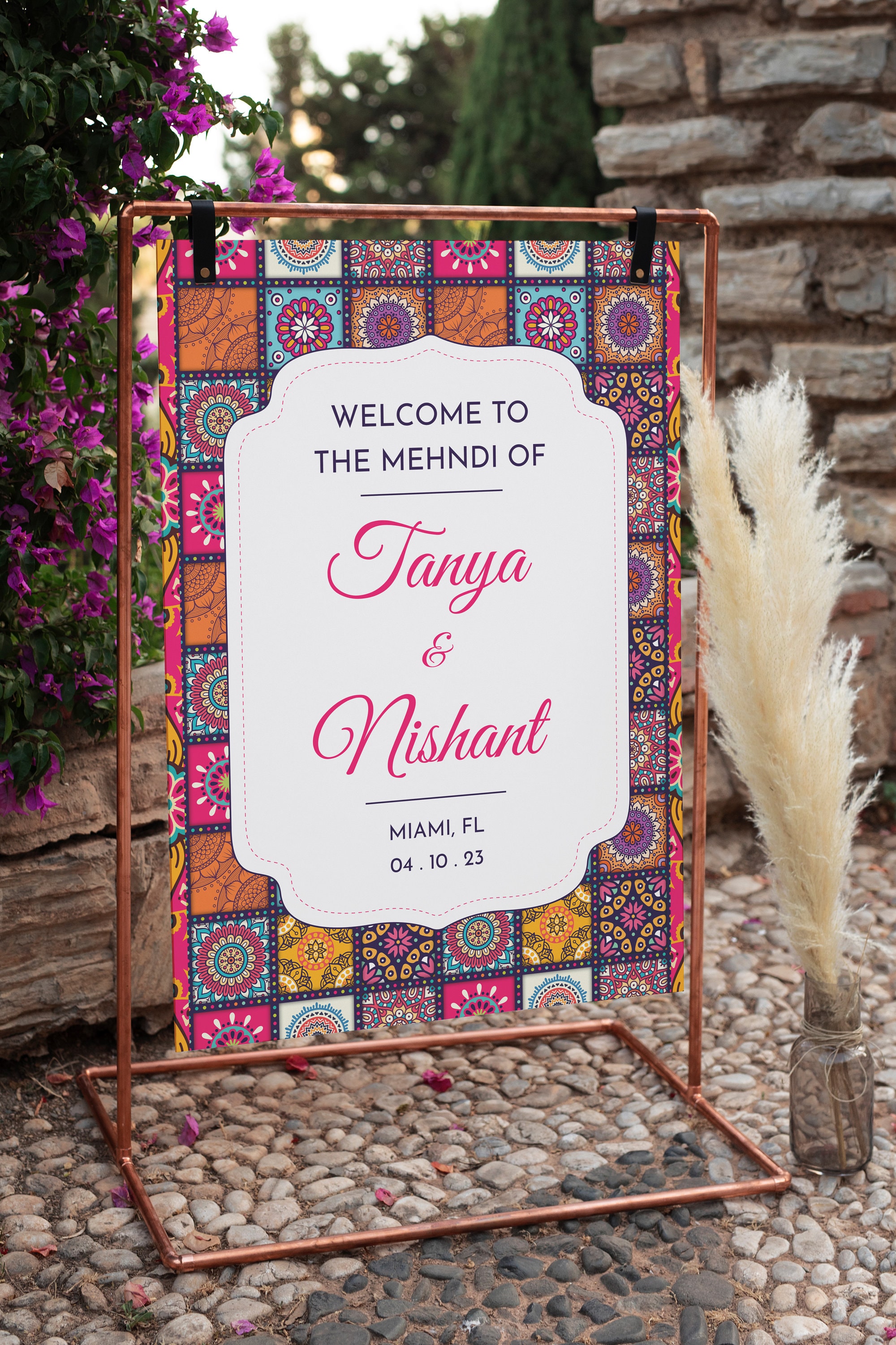 Welcome Sign Sangeet Mehndi Maiyan Functions Desi Welcome Sign Indian ...
