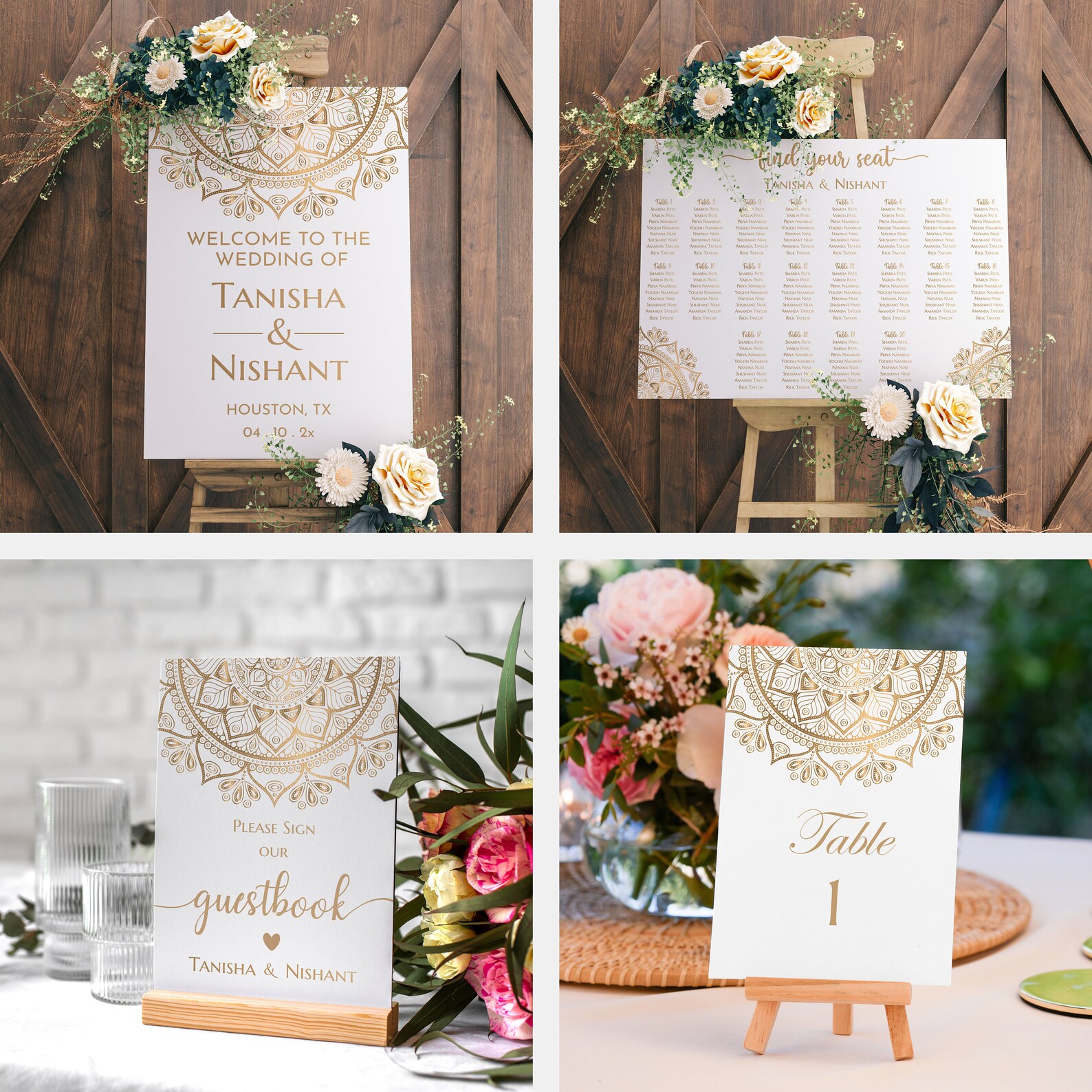 Indian Wedding Sign Bundle Indian Wedding Seating Chart Indian Theme ...