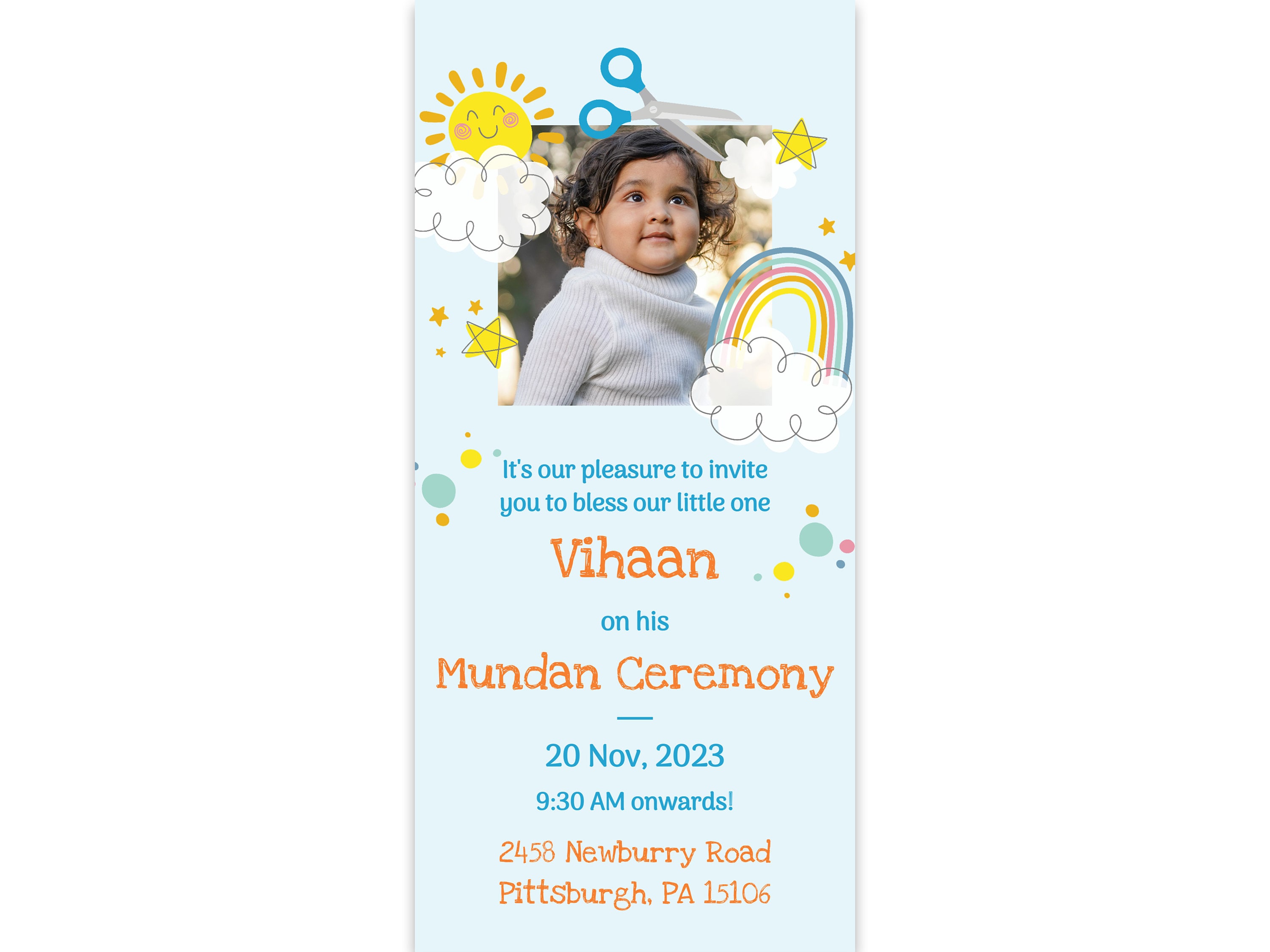 Mundan Invite Mundan Ceremony Invite With Photo Text Message and ...