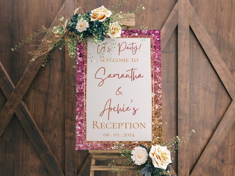 Welcome Sign Wedding Reception Cocktail Party Welcome Poster Wedding ...