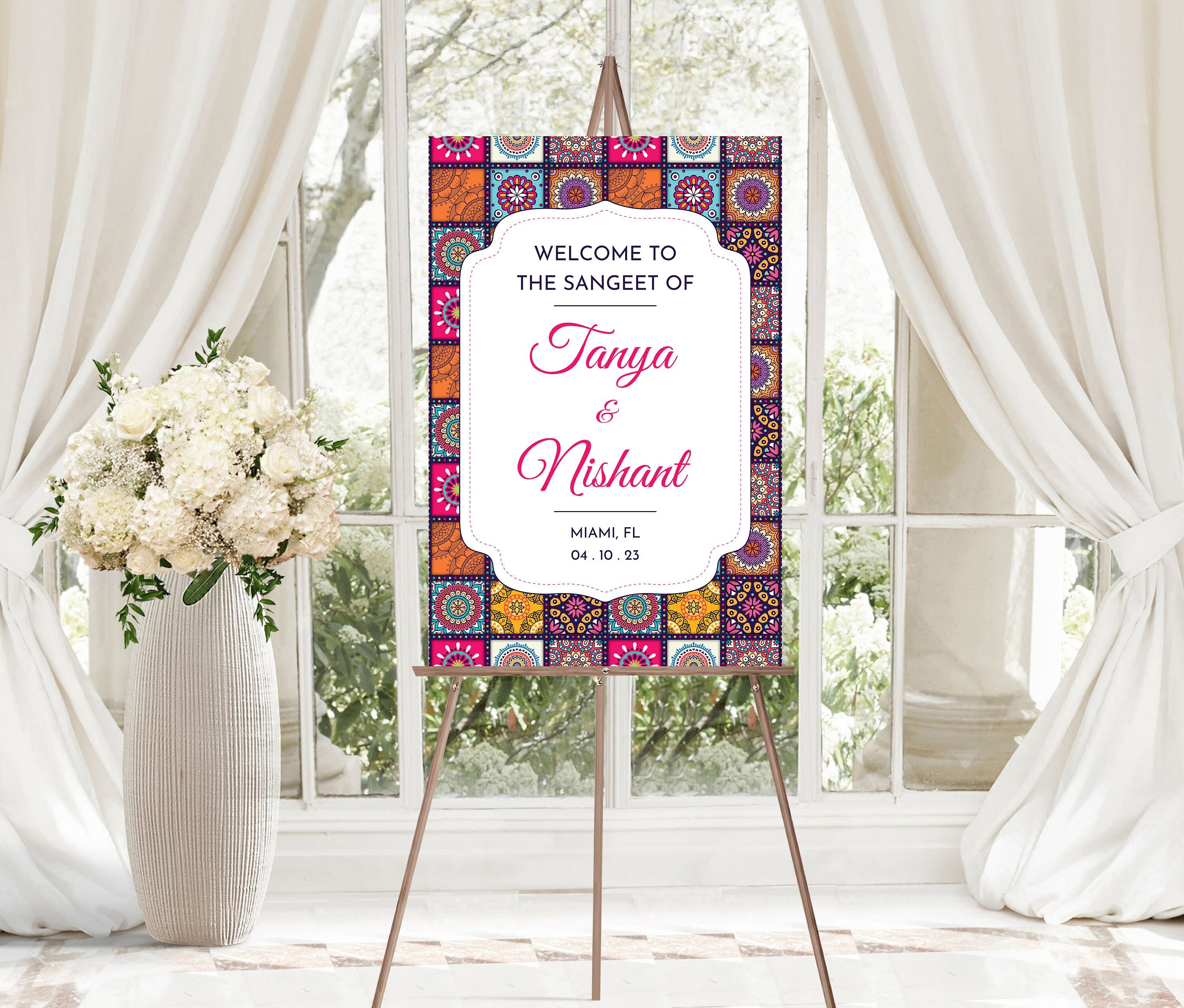 Welcome Sign Sangeet Mehndi Maiyan Functions Desi Welcome Sign Indian ...