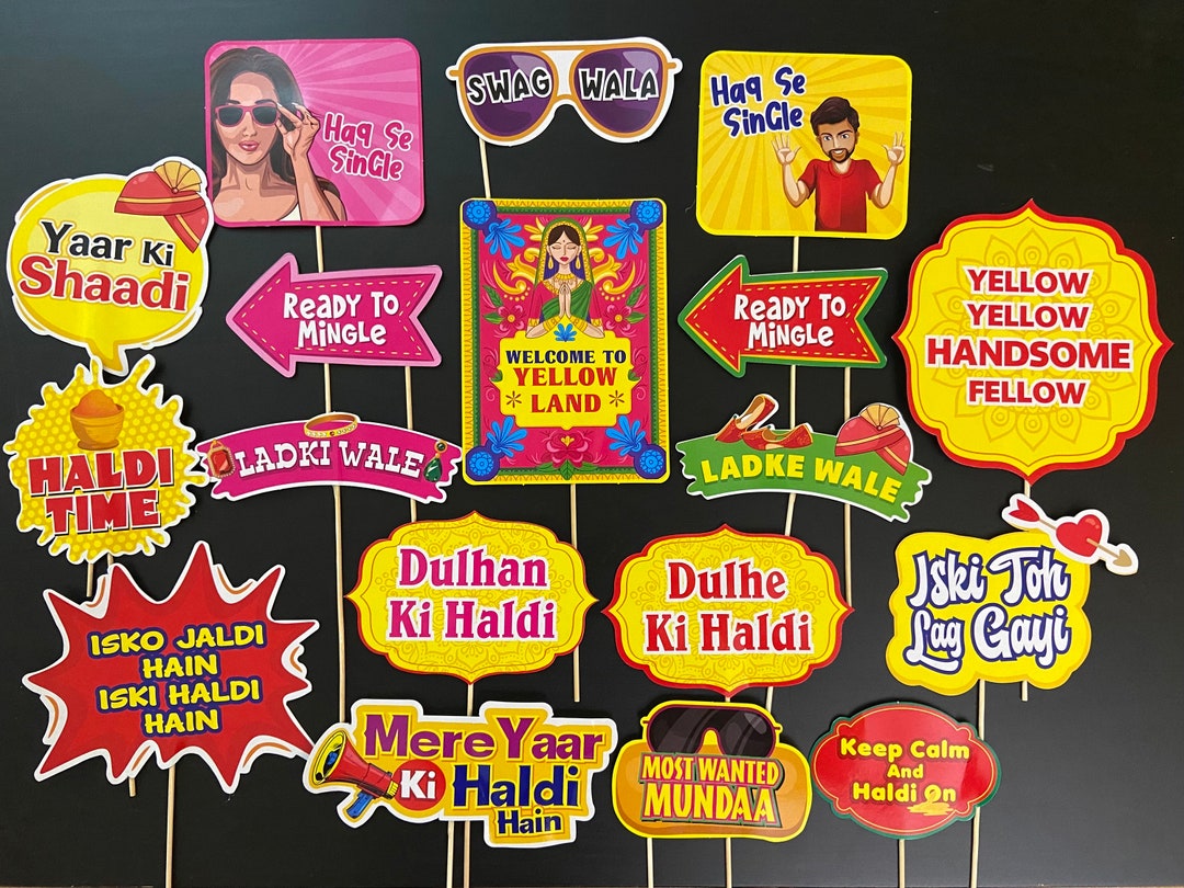 Buy Haldi Prop Signs Desi Wedding Party Props Pithi Photo Props for ...