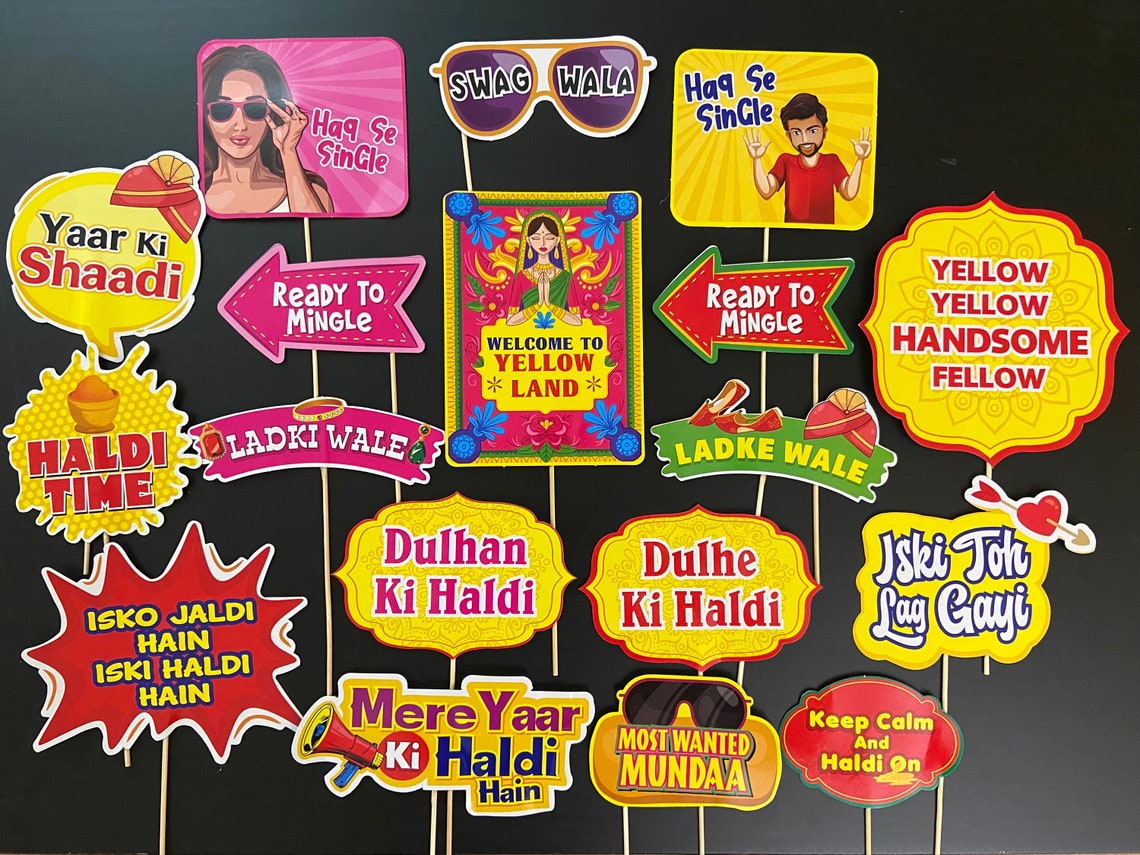 Haldi Prop Signs Desi Wedding Party Props Pithi Photo Props for Indian ...